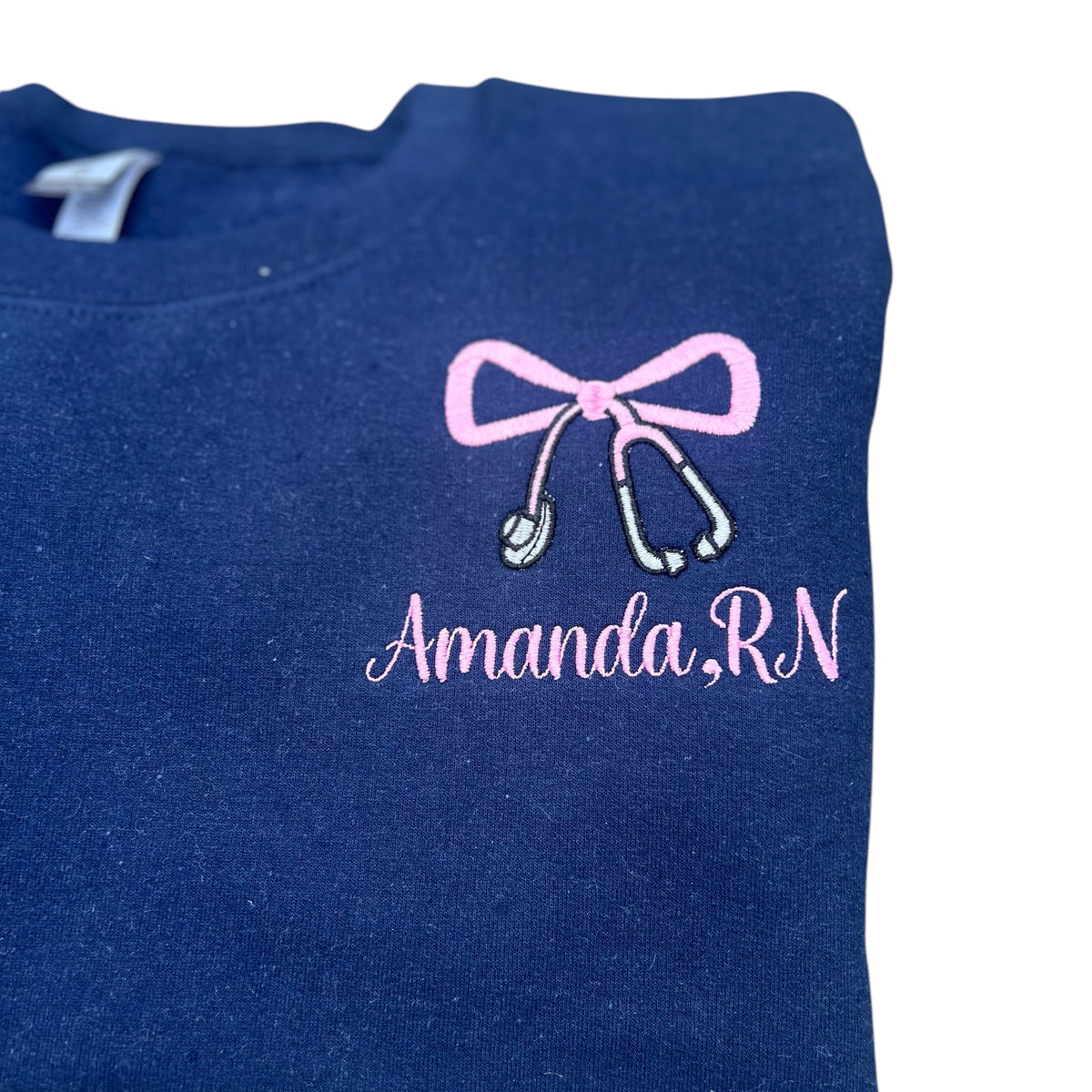 Nurse Sweatshirt Embroidered- Custom Name and Credentials – Amanda Rose ...