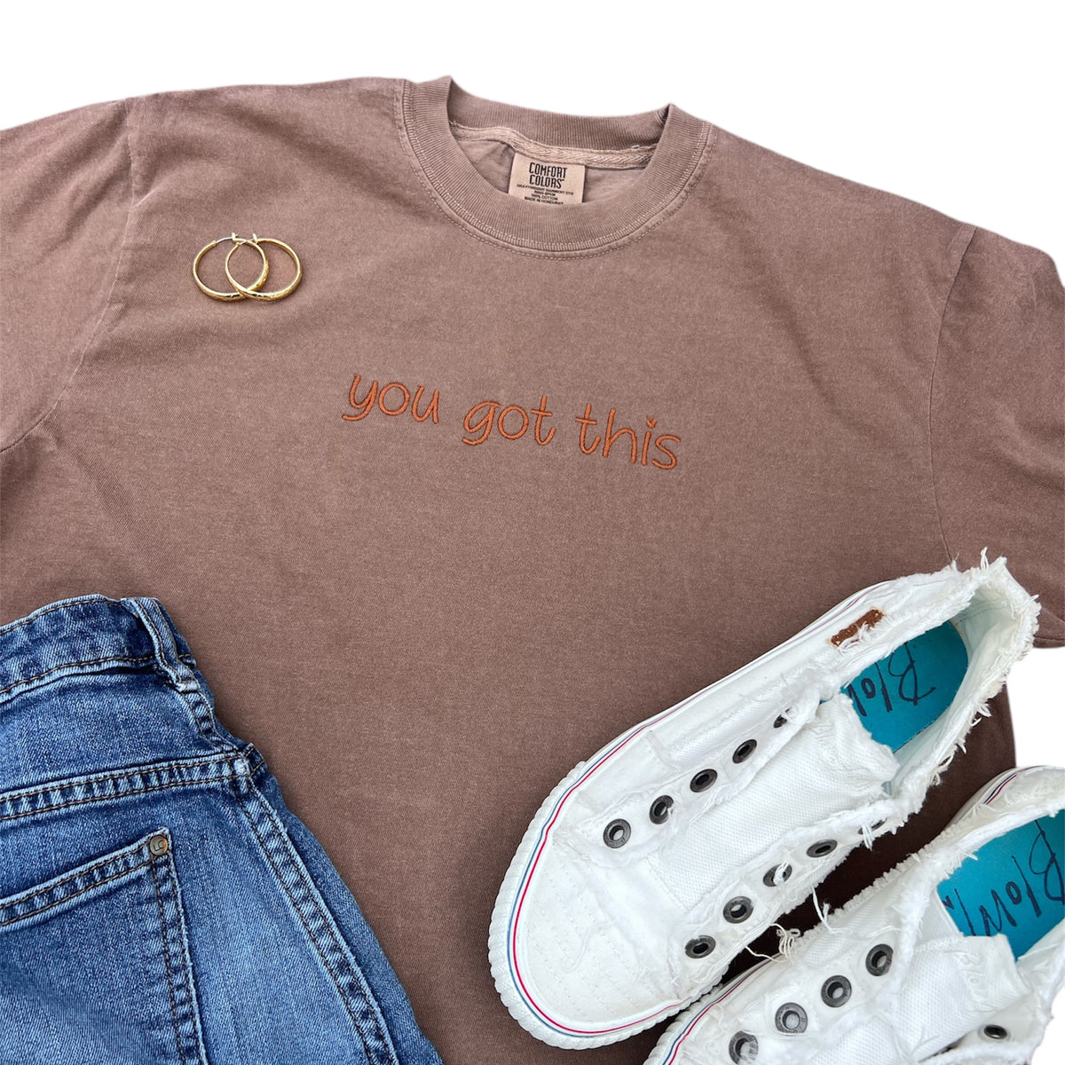 you got this shirt, embroidered t-shirt, gift for her, positivity ...